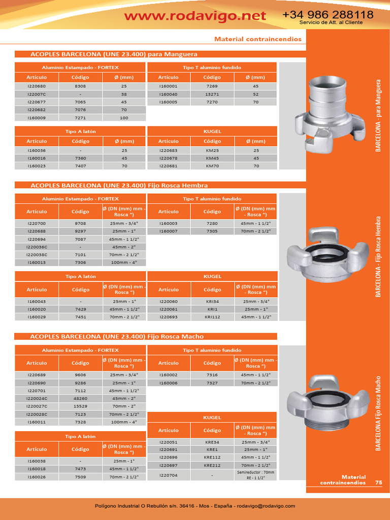 Barcelona-Delivery-Hose-Coupling UNE 23400 | PDF