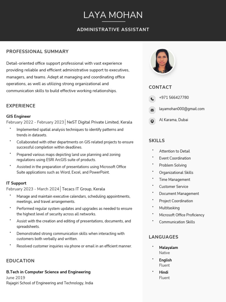 Laya Mohan Resume | PDF | Geographic Information System | Esri