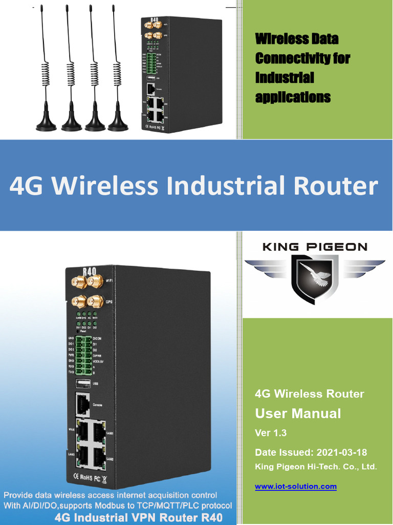 4G Wireless Industrial Router | PDF | Ip Address | Port (Computer ...