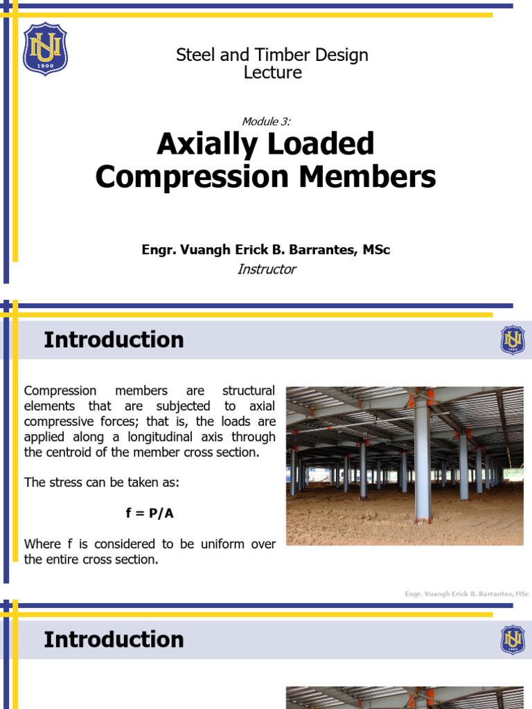 Module 3. Axially Loaded Compression Members | PDF | Buckling | Column Module 3. Axially Loaded Compression Members | PDF | Buckling | Column