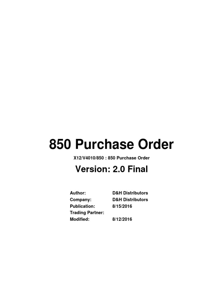 EDI_Guides_Customer_Implementation Guide 850, 4010 (1) | PDF | Electronic Data Interchange ...