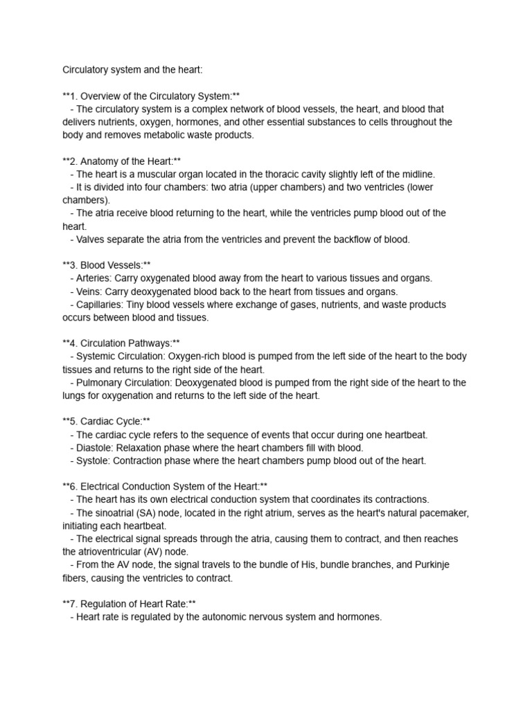 Circulatory system and the heart_ Bio_ Detailed | PDF | Heart | Heart Rate