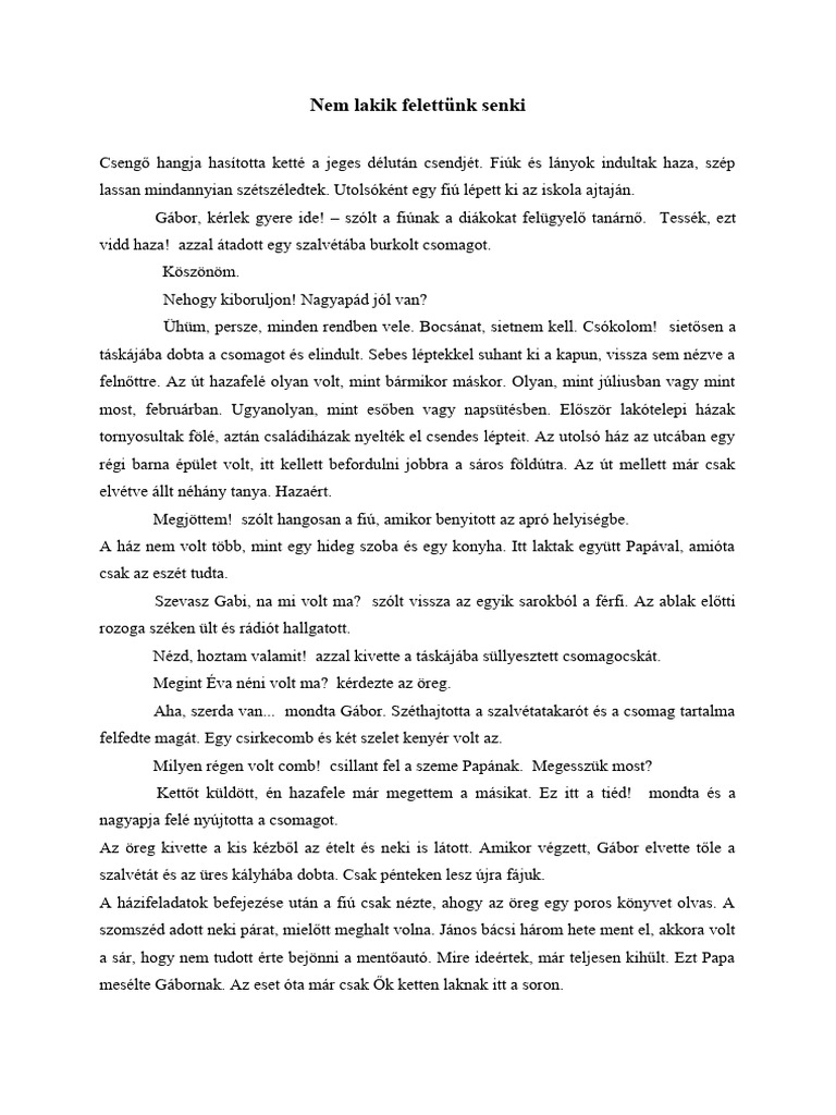 Nem Lakik Felettünk Senki | PDF