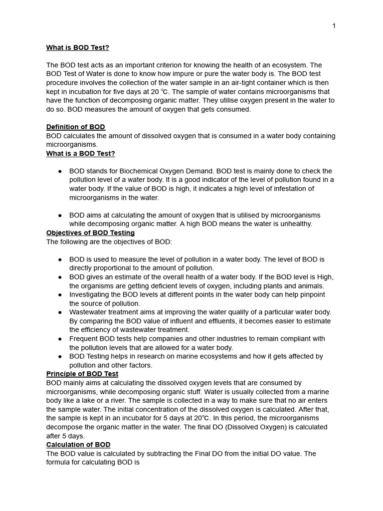 Bod test | Download Free PDF | Water Pollution | Water