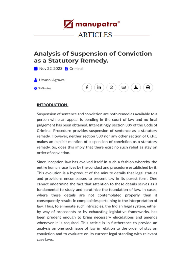 Suspension of Sentence vs. Conviction | PDF | Appeal | Sentence (Law)