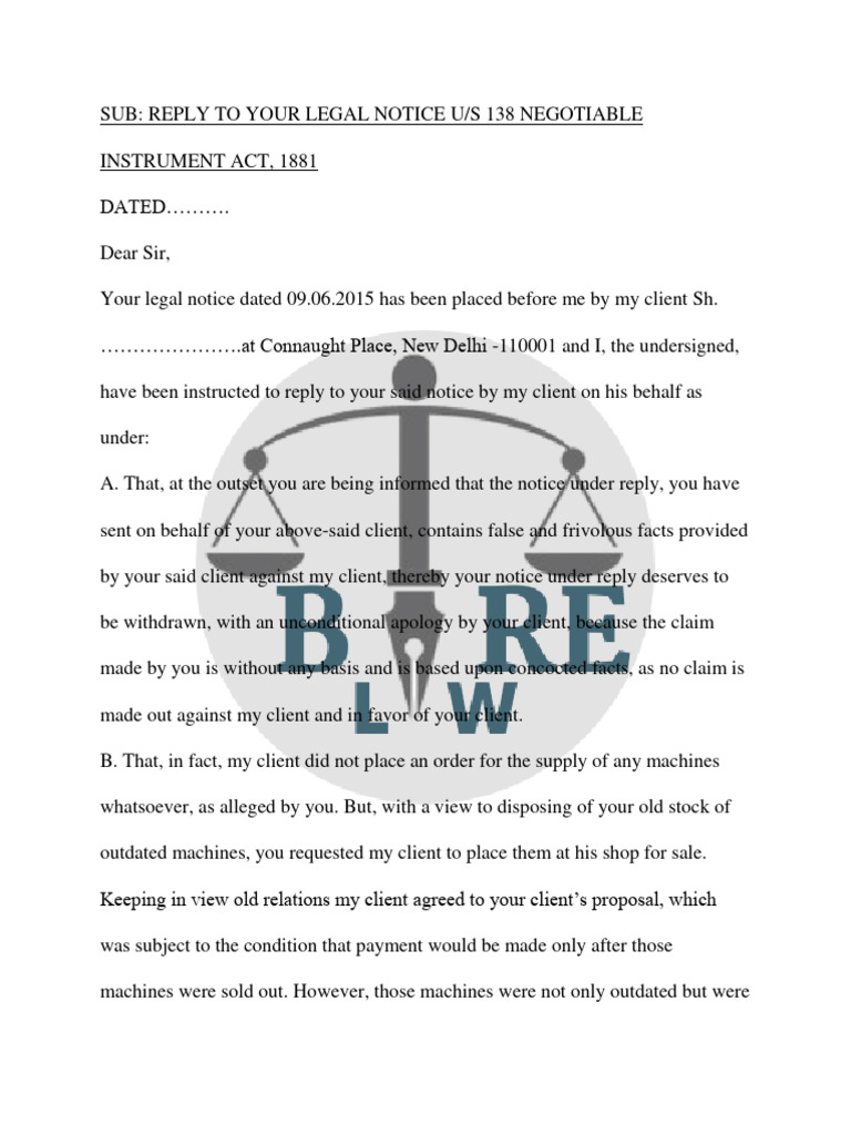 Legal Notice Dispute Response | PDF | Justice | Crime & Violence