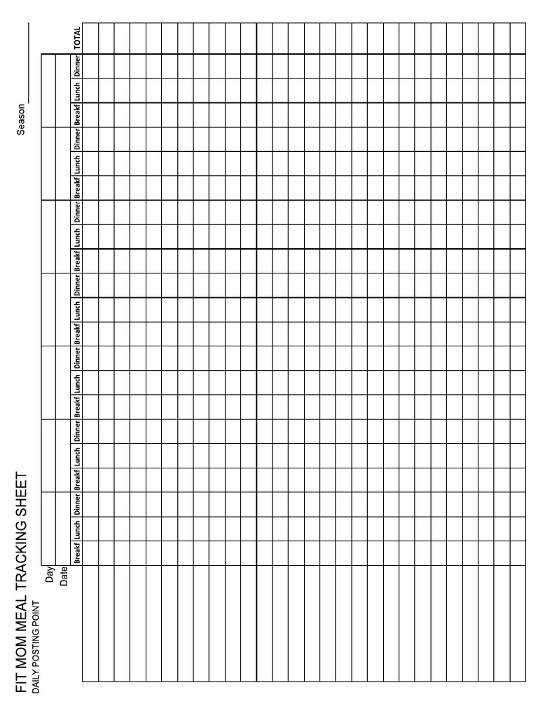 2016 FIT MOM Meal Tracking Form PDF | PDF