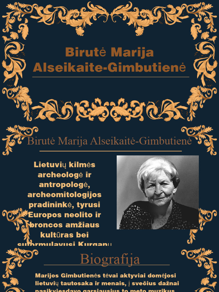 Birutė Marija Alseikaite-Gimbutienė | PDF