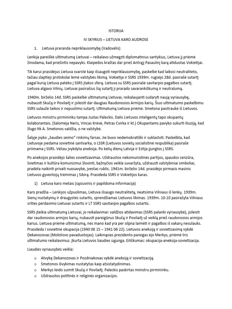 Istorija Iv Skyrius | PDF
