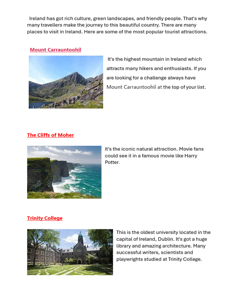 Ireland tourist attractions | PDF