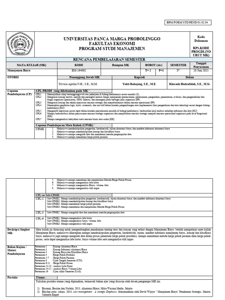 RPS Kurikulum OBE | PDF