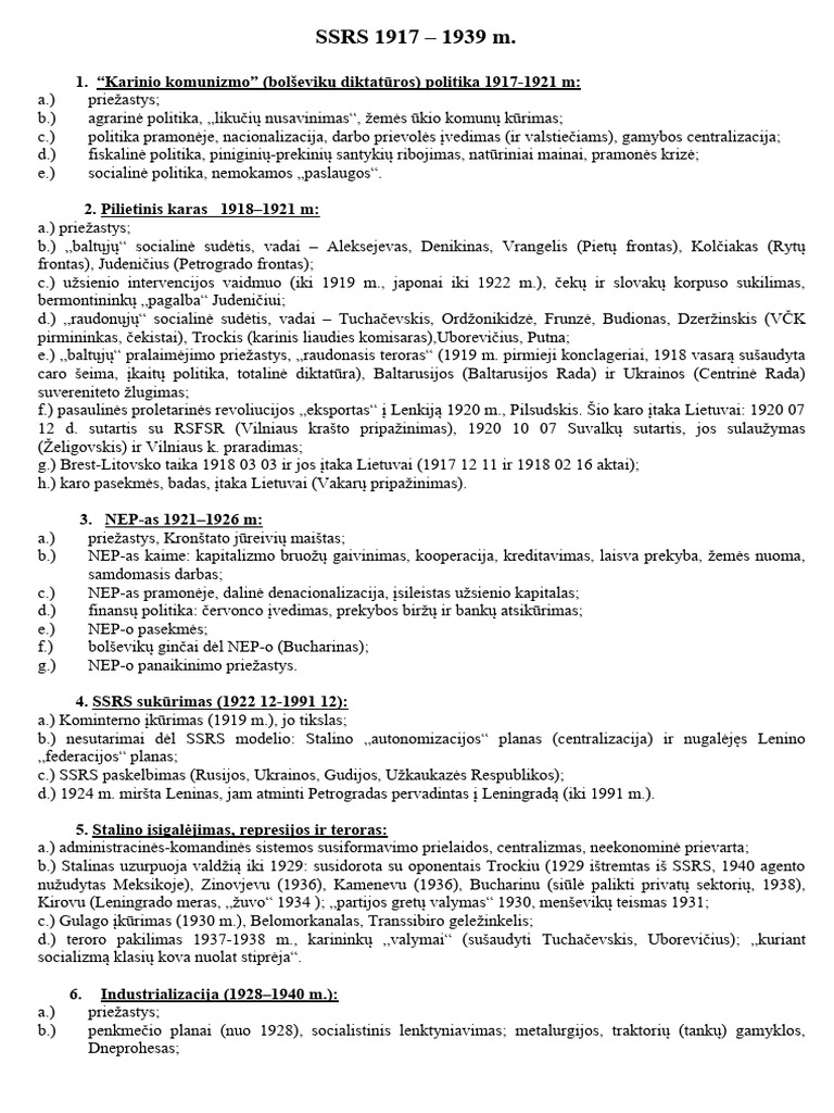 SSRS 1917 – 1939 m. | PDF