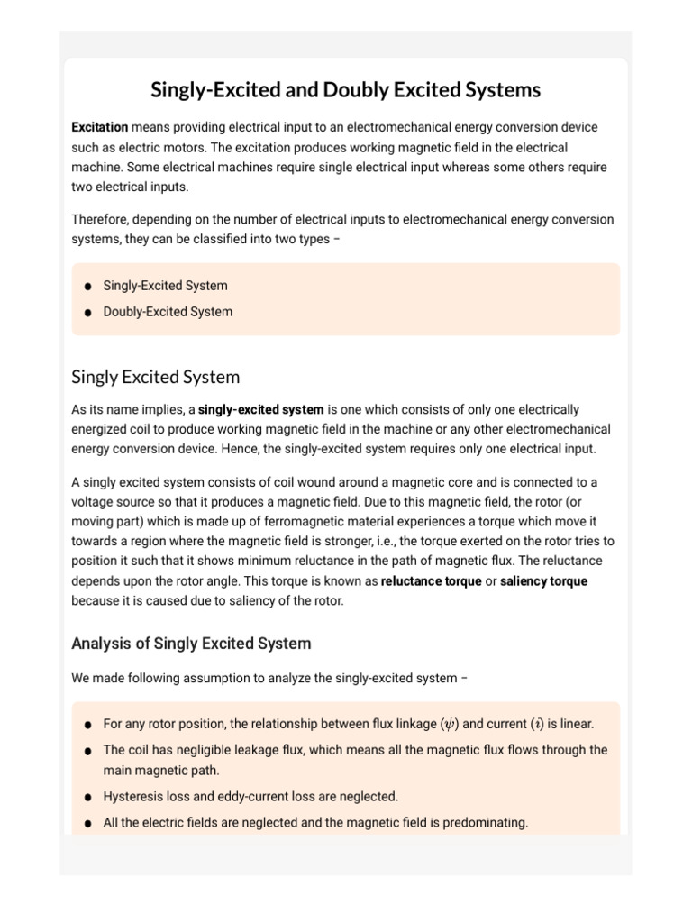 Singly-Excited and Doubly Excited Systems | PDF | Inductor | Magnetic Field