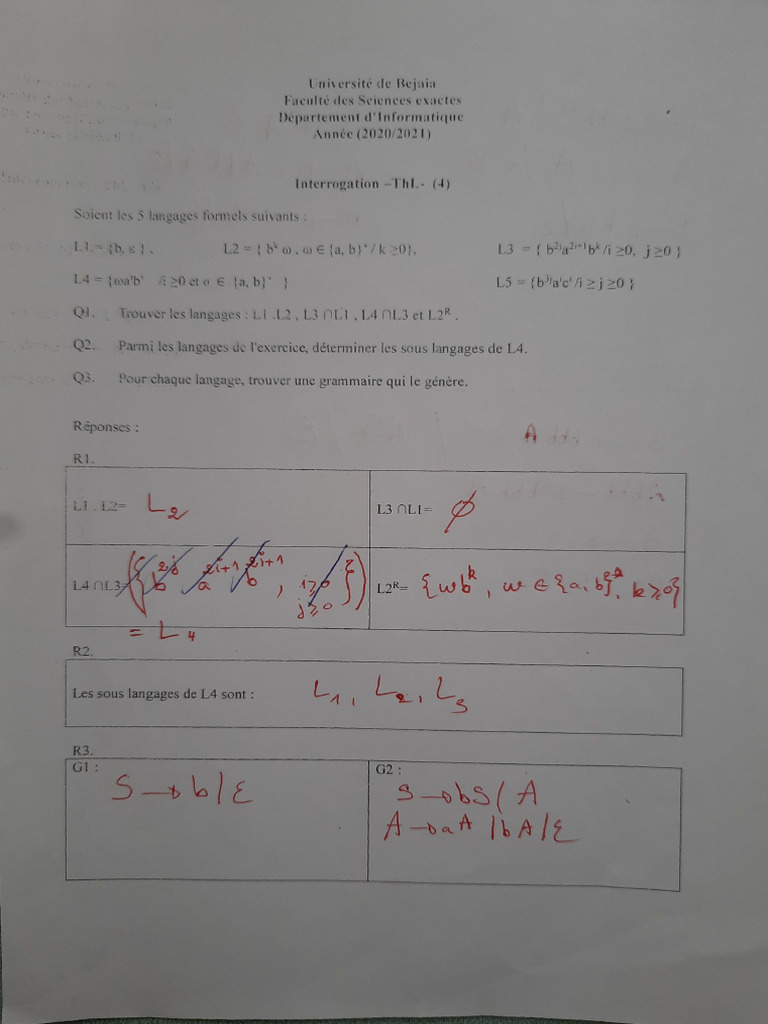 Copie de Interro THL | PDF