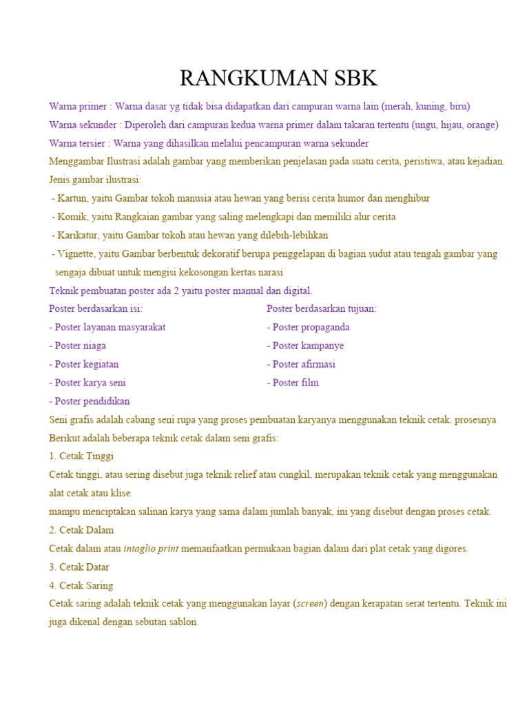 Rangkuman SBK | PDF