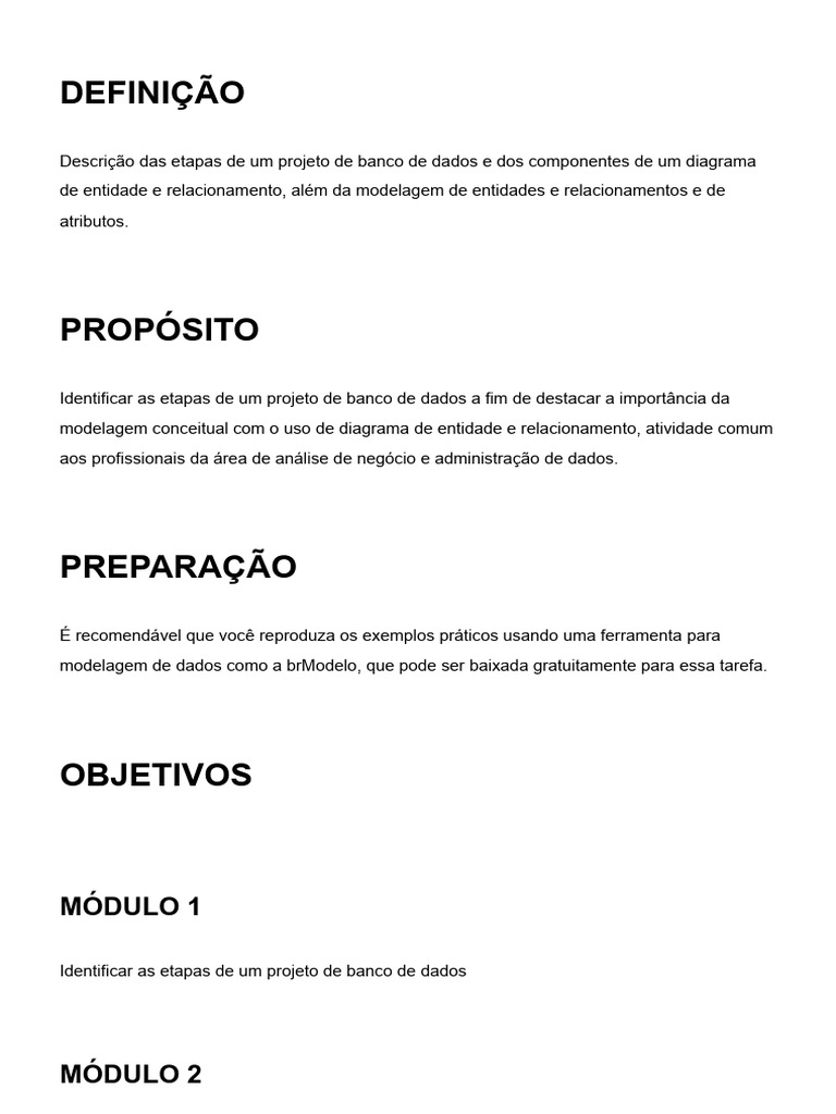 Projeto de Banco de Dados - Modelagem Conceitual | Download grátis PDF ... Projeto de Banco de Dados - Modelagem Conceitual | Download grátis PDF ...