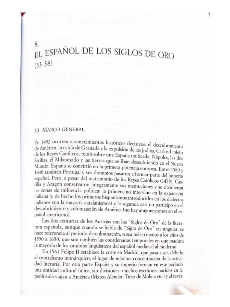 El Español de Los Siglos de Oro | PDF