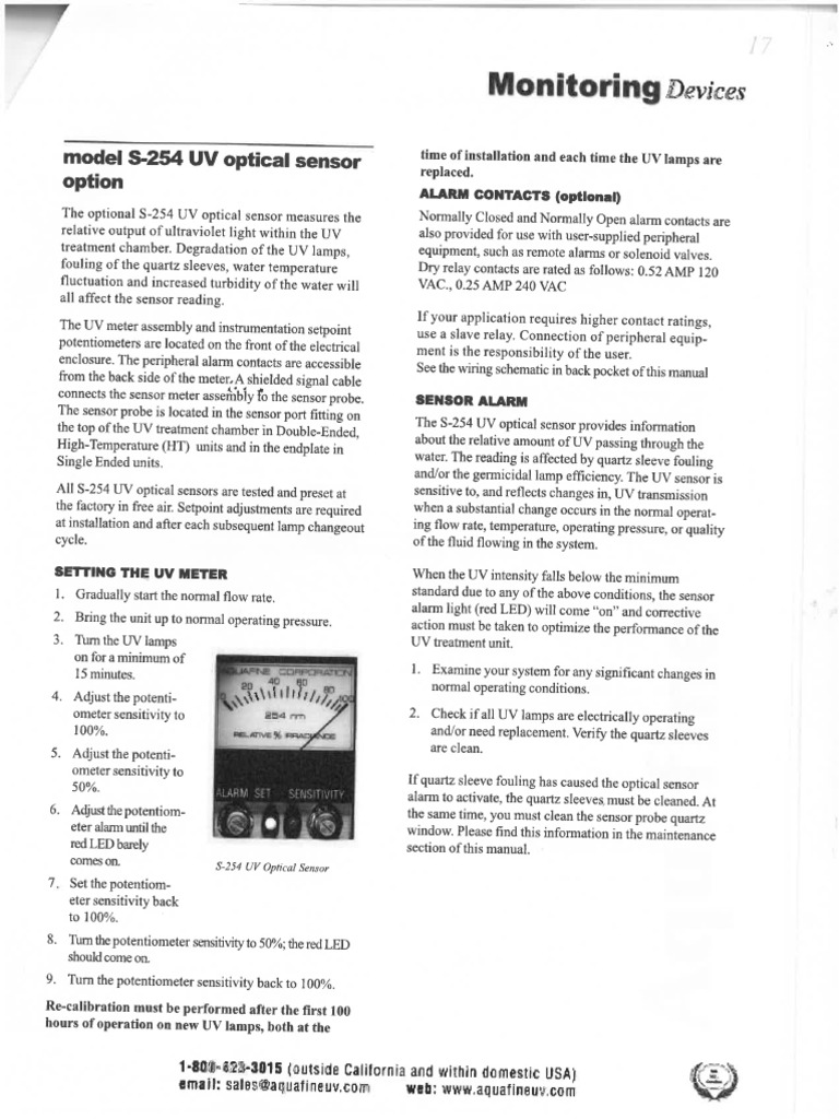 UV Meter Setting | PDF