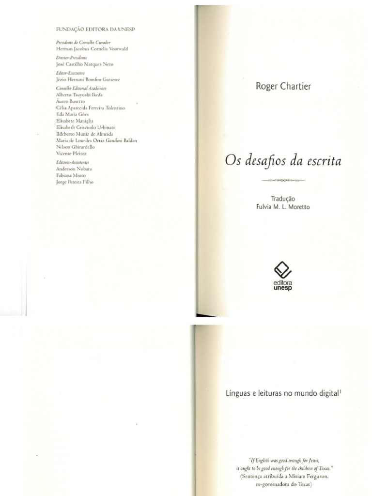 CHARTIER Roger. Os Desafios Da Escrita. | PDF | Manuscrito | Book Arts