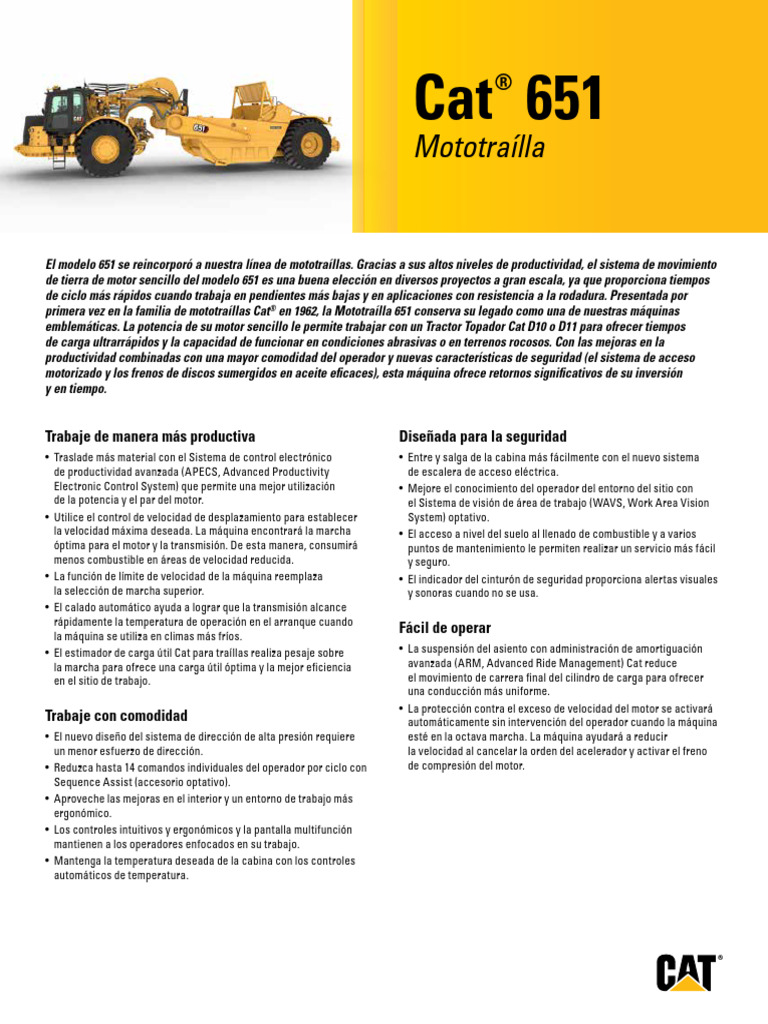 Cat 651 | PDF | Factores humanos y ergonomía | Embrague