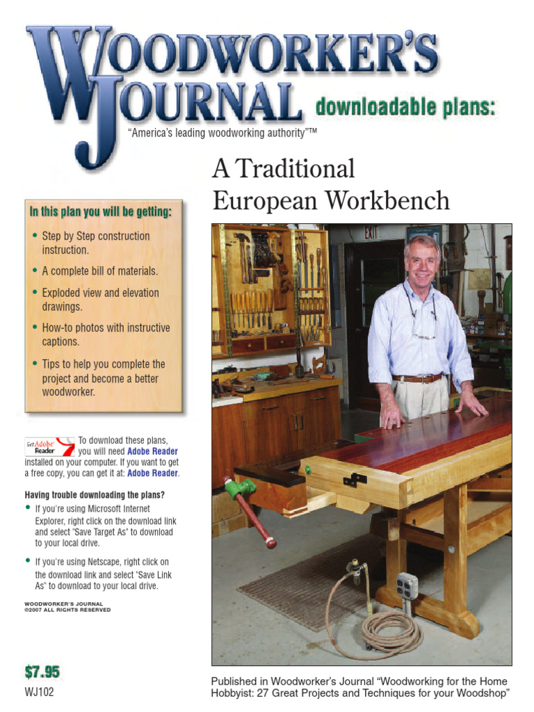 WJ102 European Workbench | PDF | Screw | Drill