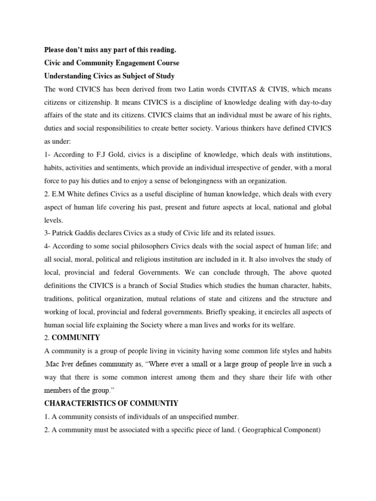 Civics and Community Engagement | PDF | Social Media | Popular Culture ...