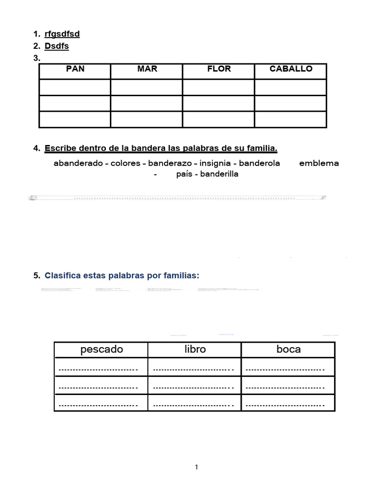 Familia de Palabras | PDF