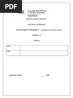 Physical Science Grade 10 Practicals - Copy | PDF | Boiling | Water