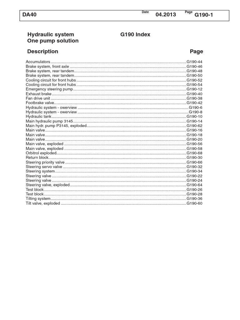 G190 - Hydraulic system 1P 8X0550- | PDF | Brake | Automotive Industry