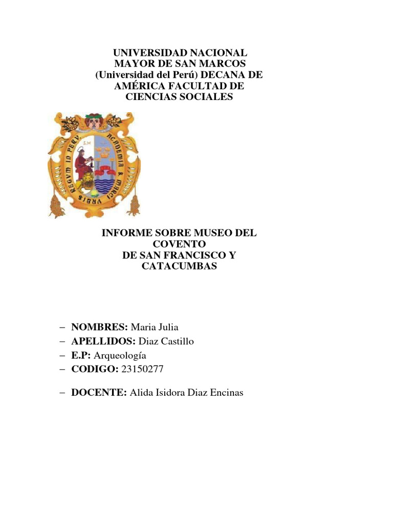 Informe de Museo | PDF | Lima | Entierro