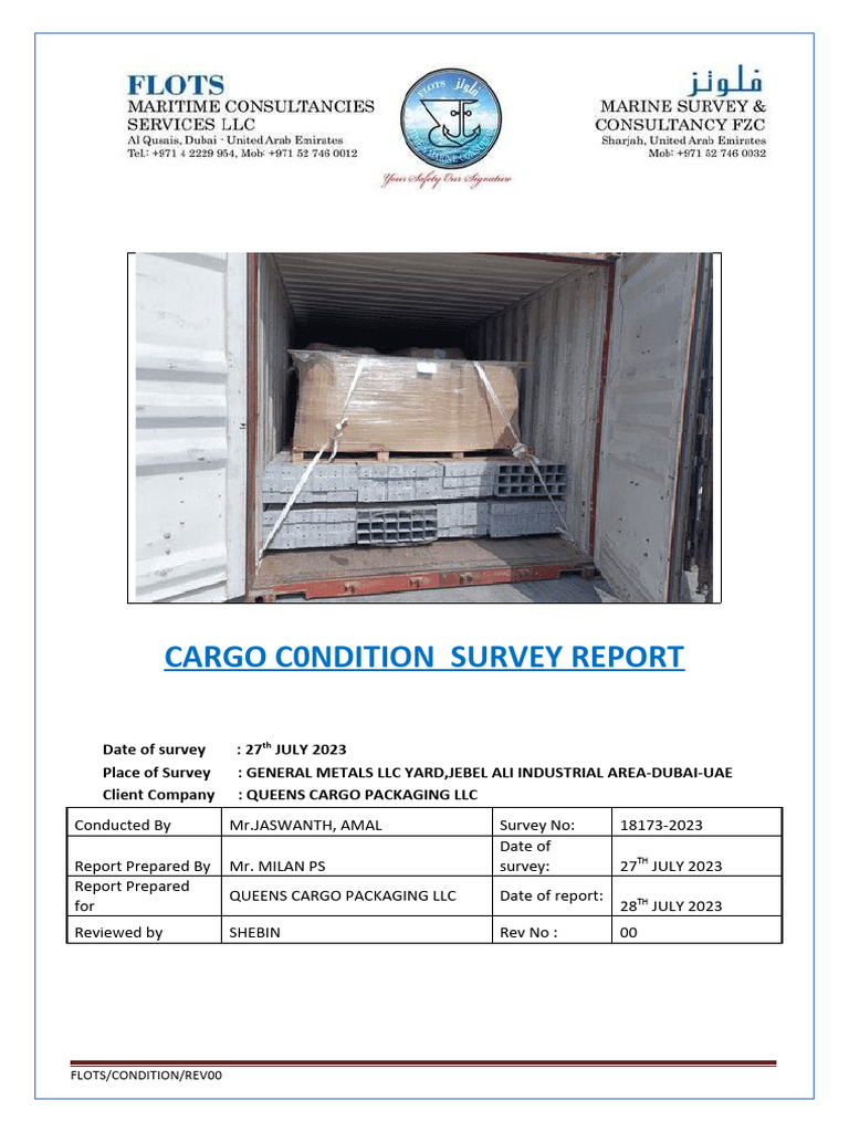 Cargo Condition Survey Report - Queens Cargo | PDF | Dubai