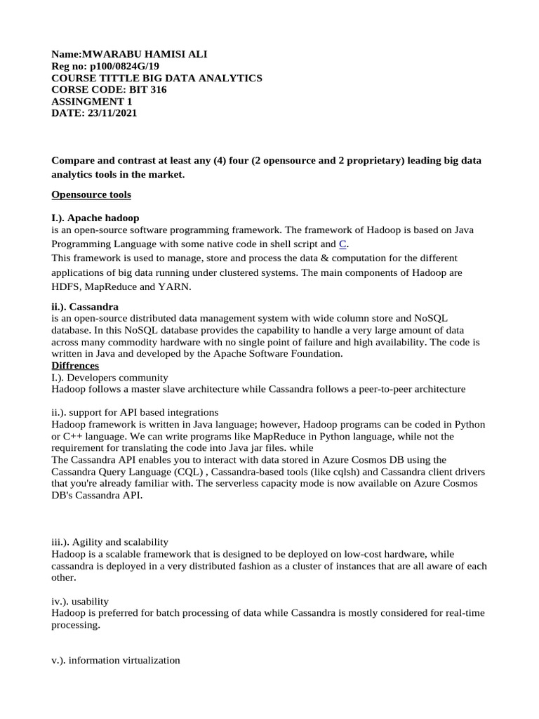 Mwarabubbigdata | PDF | Apache Hadoop | No Sql
