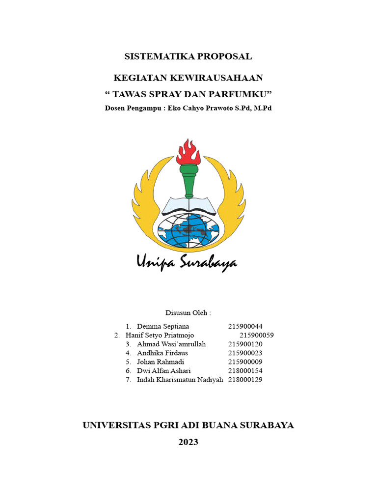 Proposal Deodorant Tawas Spray | PDF