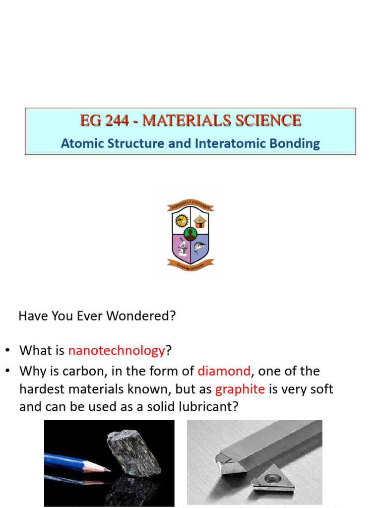 Lecture 2. Atomic Structure and Interatomic Bonding | PDF | Chemical Bond | Radioactive Decay