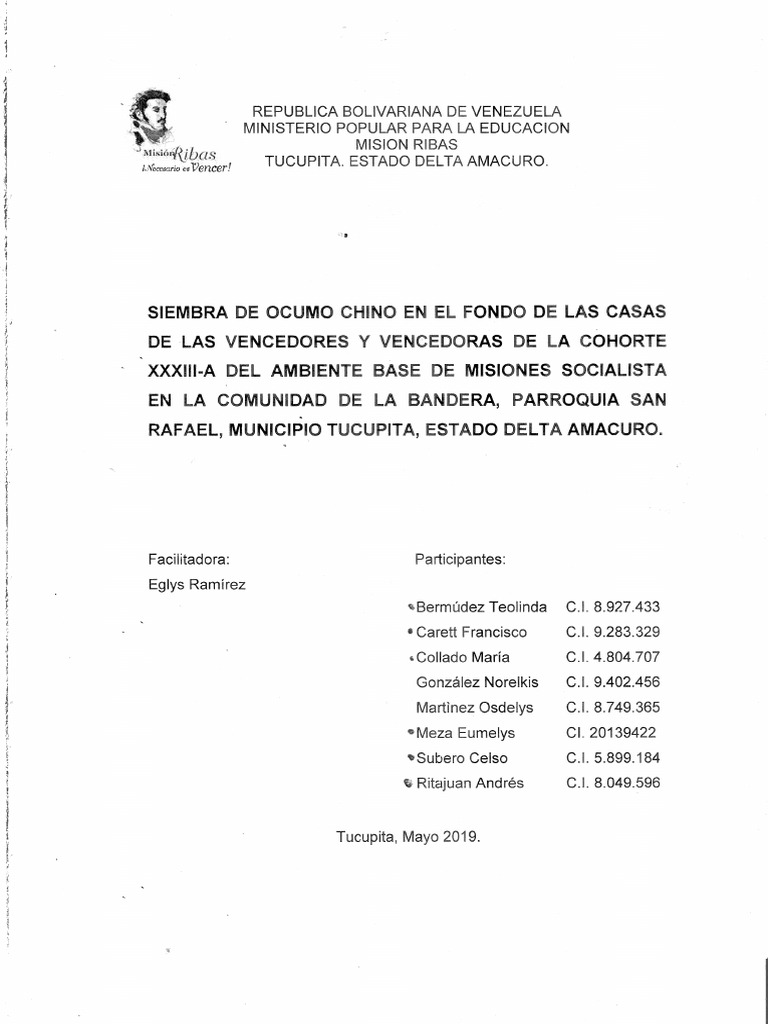 Proyecto Mision Ribas | PDF