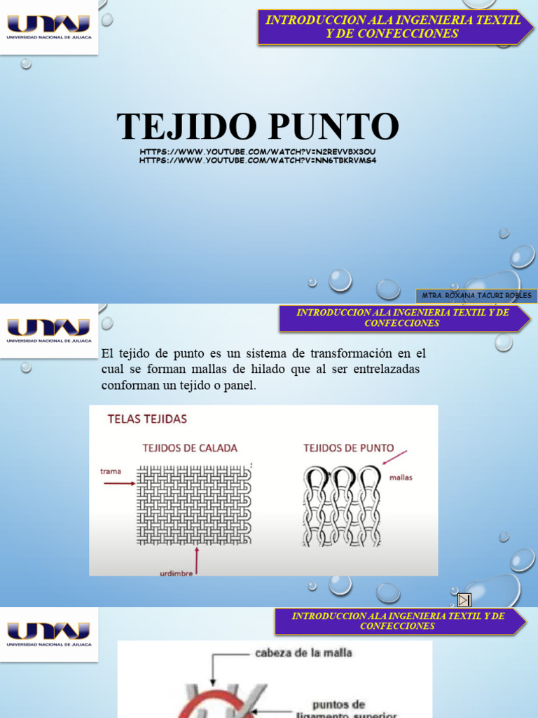 Tejido Punto - Introducción A La Ingeniería Textil y de Confecciones - Grupo A | PDF | Textiles ...