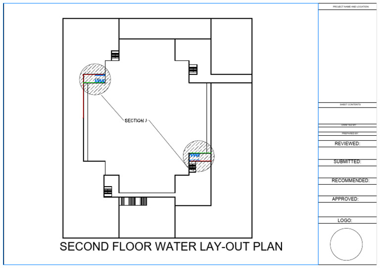 Second Floor Water Lay-Out Plan: Section J | PDF