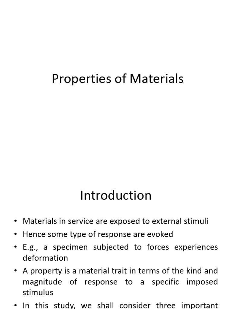 Key Properties of Materials Explained | PDF | Deformation (Engineering ...