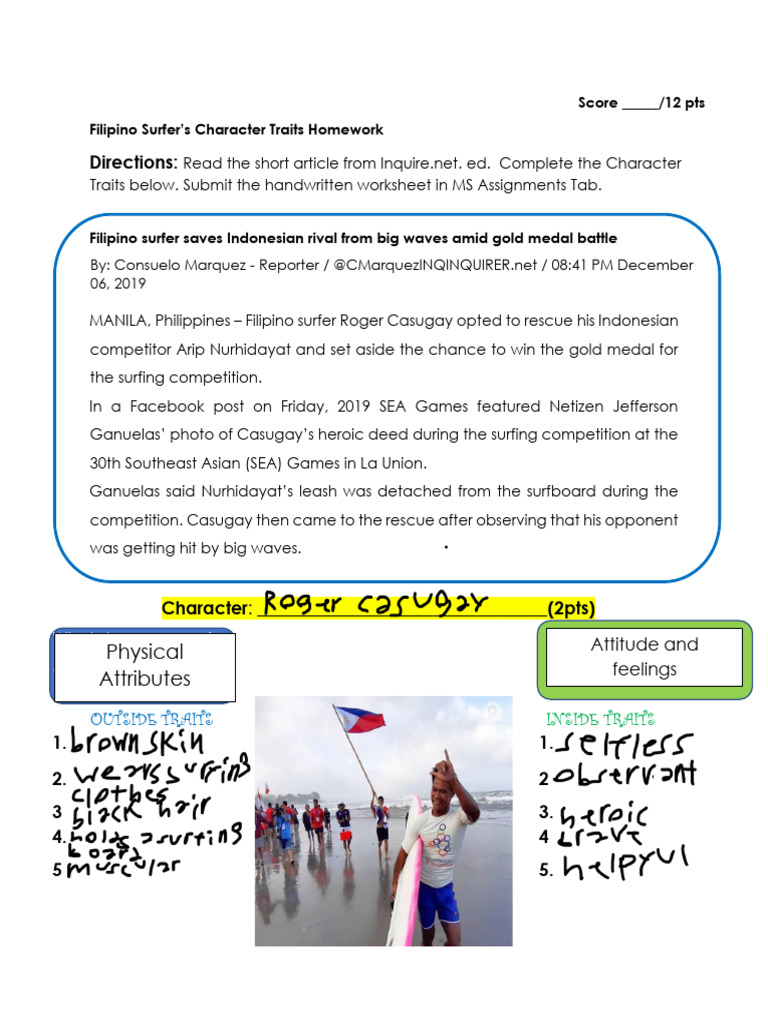 Filipino Surfer's Heroic Traits Analysis | PDF