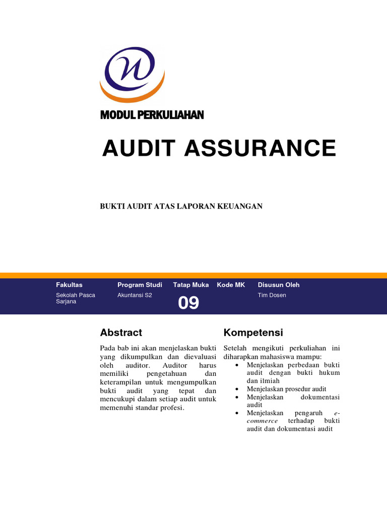Modul Minggu Ke-9 Audit Dan Assurances | PDF | Karier & Perkembangan ...