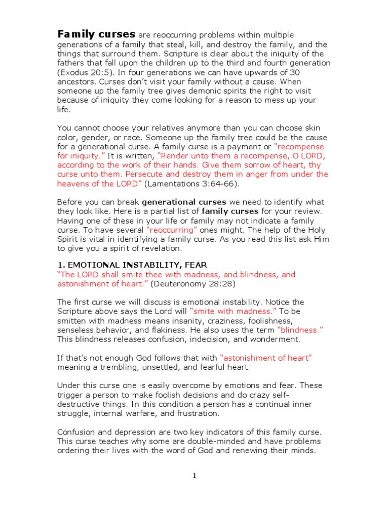 John Buchanan's Study On Generational Curses | PDF | Marlon Brando | Sin