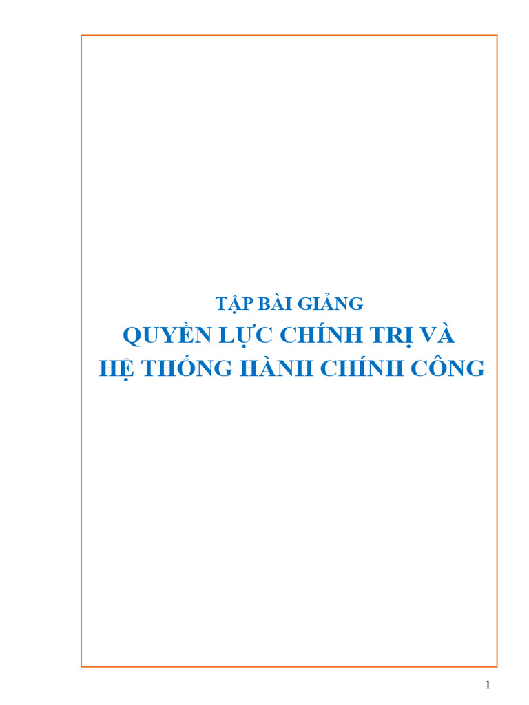 Tập Bài Giảng Qlct Và Hthcc | PDF