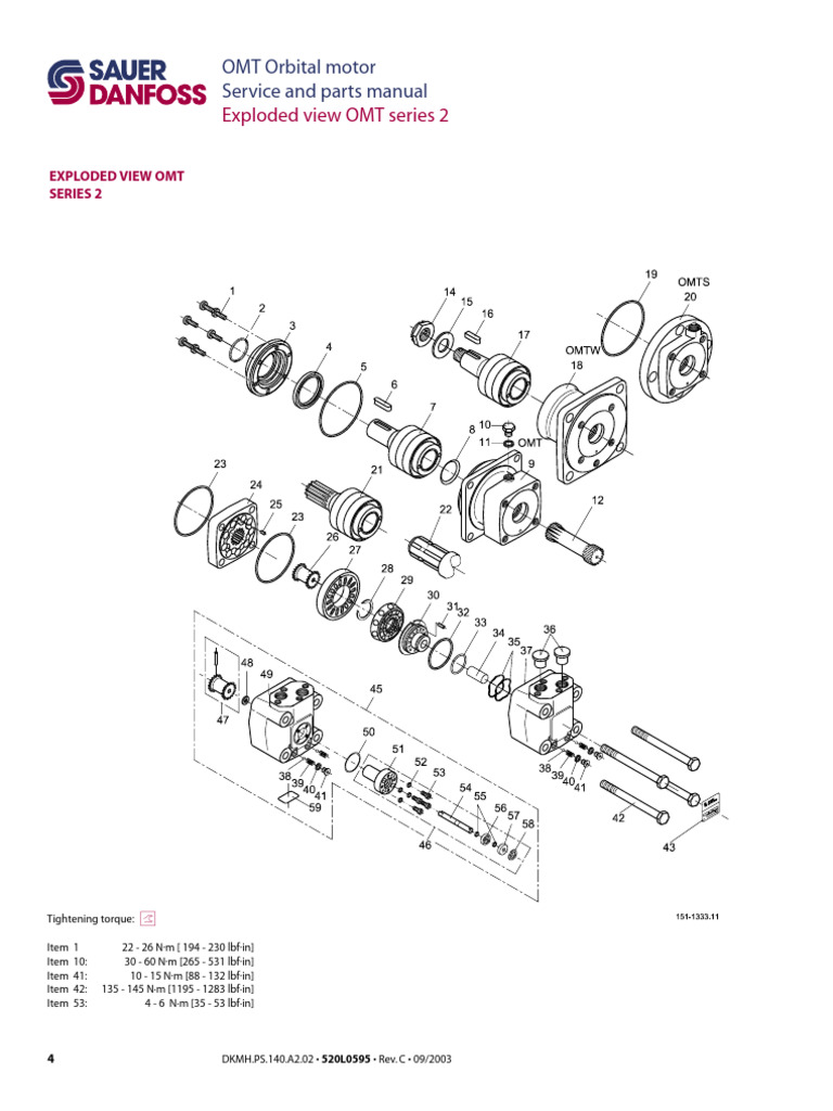Orbital Motor OMT Parts Manual | PDF