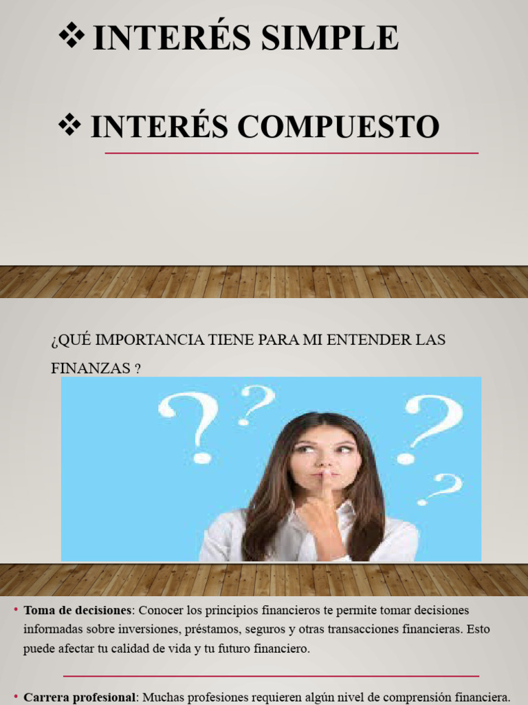 Interés Simple y Compuesto Diapositiva | PDF | Interés | Interés compuesto