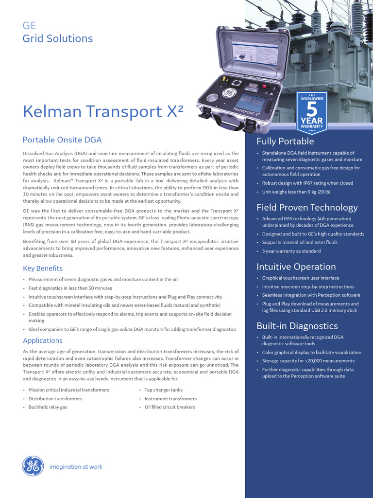 Kelman Transport X2 DGA Brochure EN 2018 06 33118 A4 HR | PDF | Touchscreen | Transformer