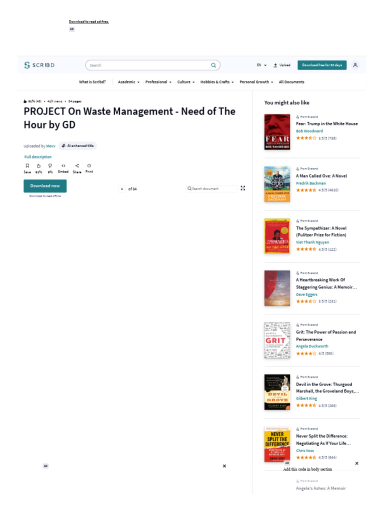 Waste Management Project Guide | PDF | Scribd | American Literature