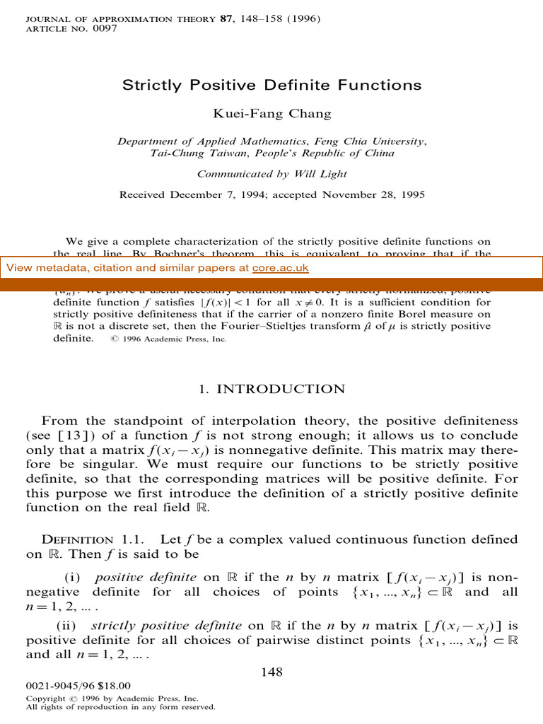 Strictly PD Functions | Download Free PDF | Function (Mathematics) | Real Number