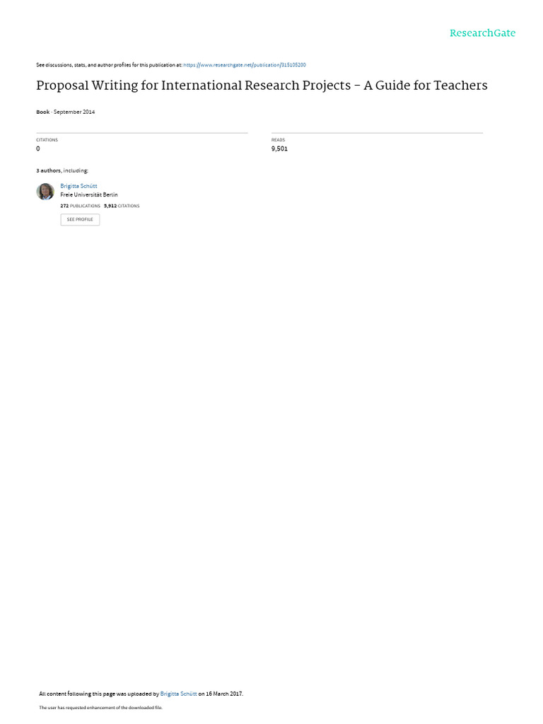 Proposal Writing International Research Projects | PDF | Knowledge ...