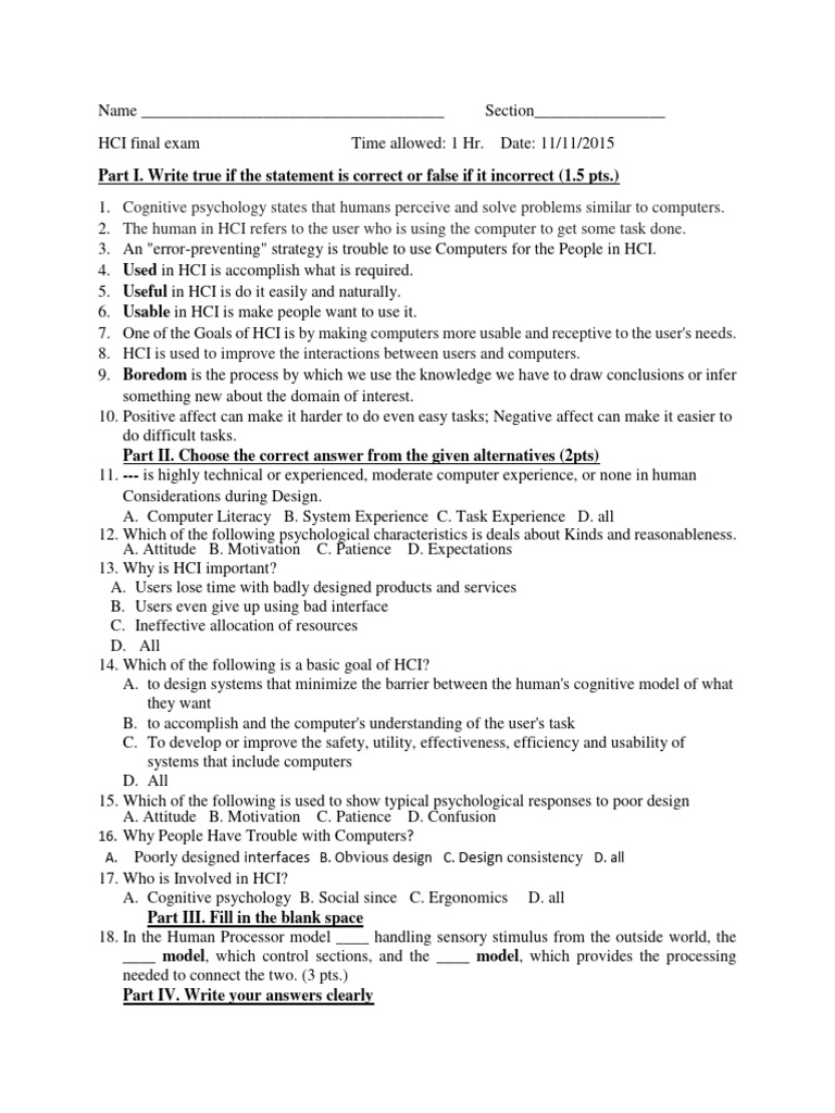 HCI - Final | PDF | Human–Computer Interaction | Cognition