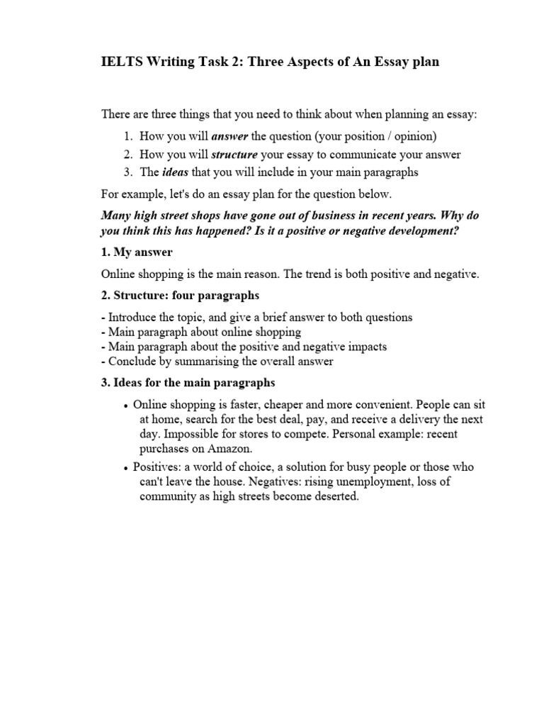 IELTS Essay Planning Guide: Key Aspects | PDF